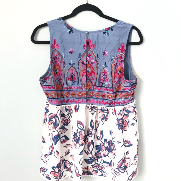 penelope project | Tops | Penelope Project Floral Embroidered Blouse ...